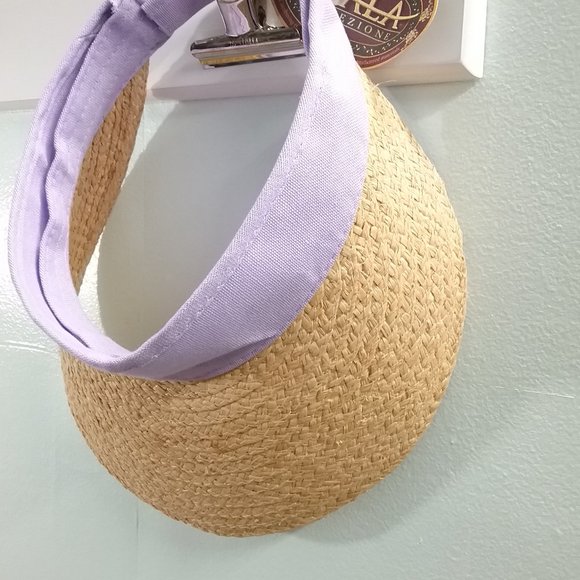 Scala | Accessories | Scala Visor Organic Raffia Straw Lavender Purple ...